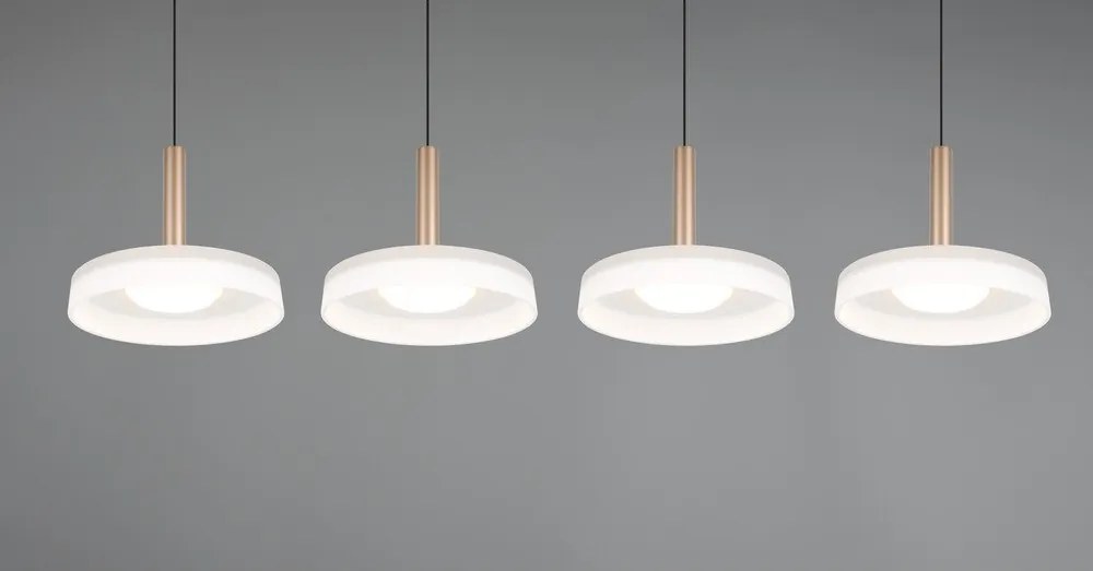 LED stmívatelné závěsné svítidlo v černobílo-zlaté barvě se skleněným stínidlem Celeste – Trio