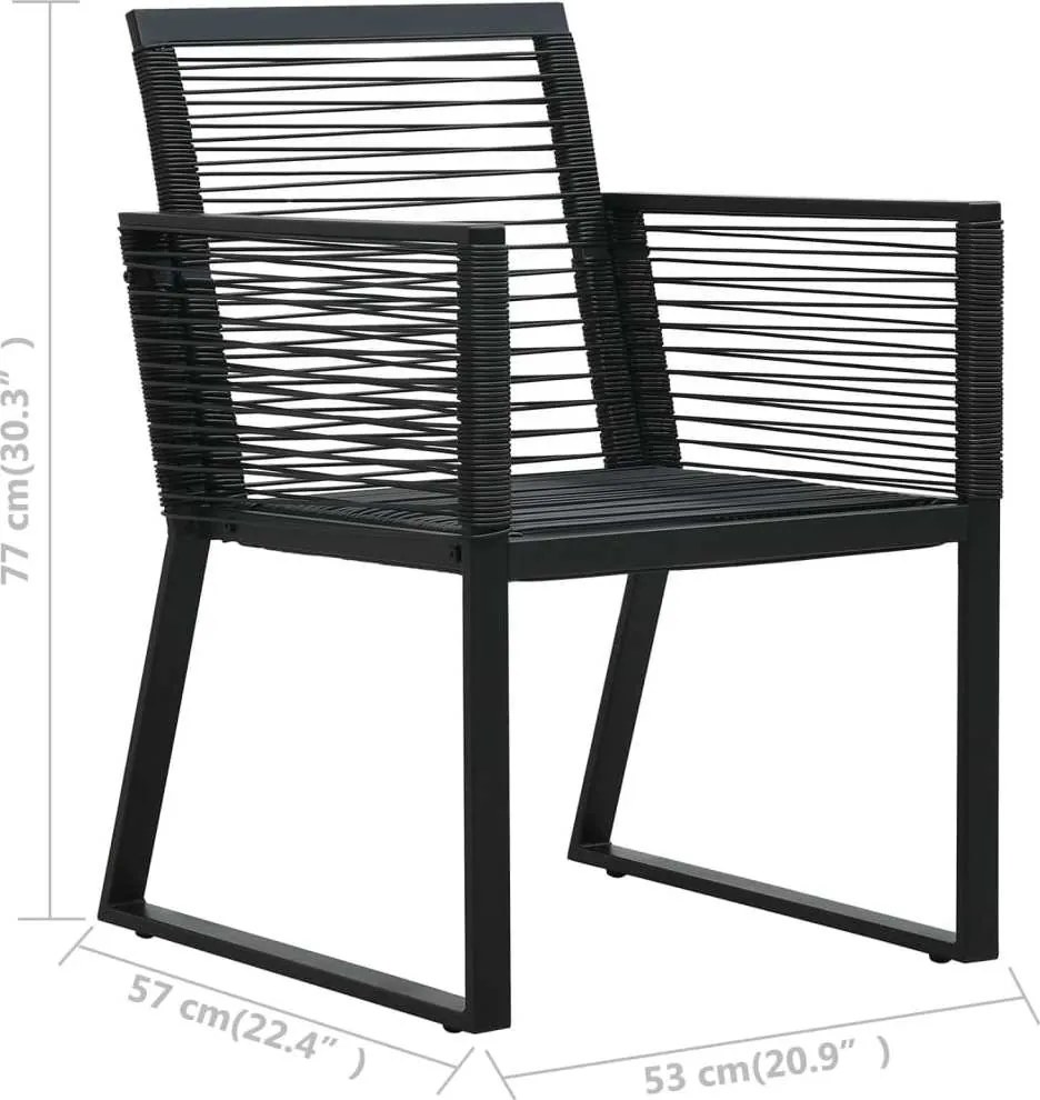 vidaXL Zahradní židle 2 ks černé PVC ratan [48572]