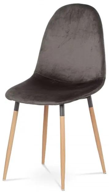 Jídelní židle TERNATE — buk, kov, šedý samet