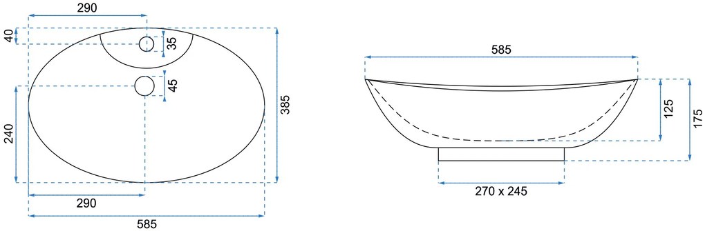 Rea Rosa-2 umyvadlo, 59 x 39 cm, bílá, REA-U0160