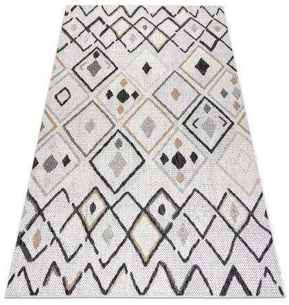 Dywany Luszczow Kusový koberec SISAL COOPER Diamanty, Cikcak 22236 ecru / černý Rozměr koberce: 160 x 220 cm