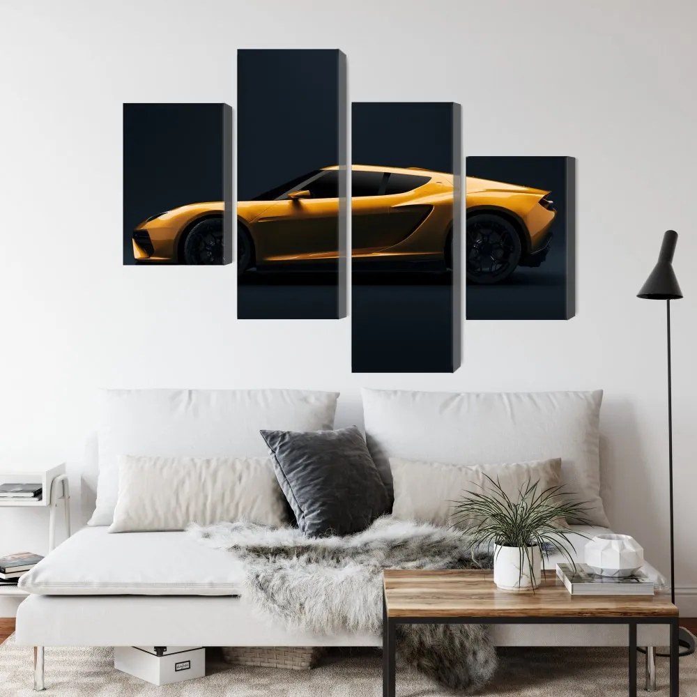 Vícedílný obraz Žluté 3D Sportovní Auto Nedostatek Nedostatek Plátno Canvas 120x75