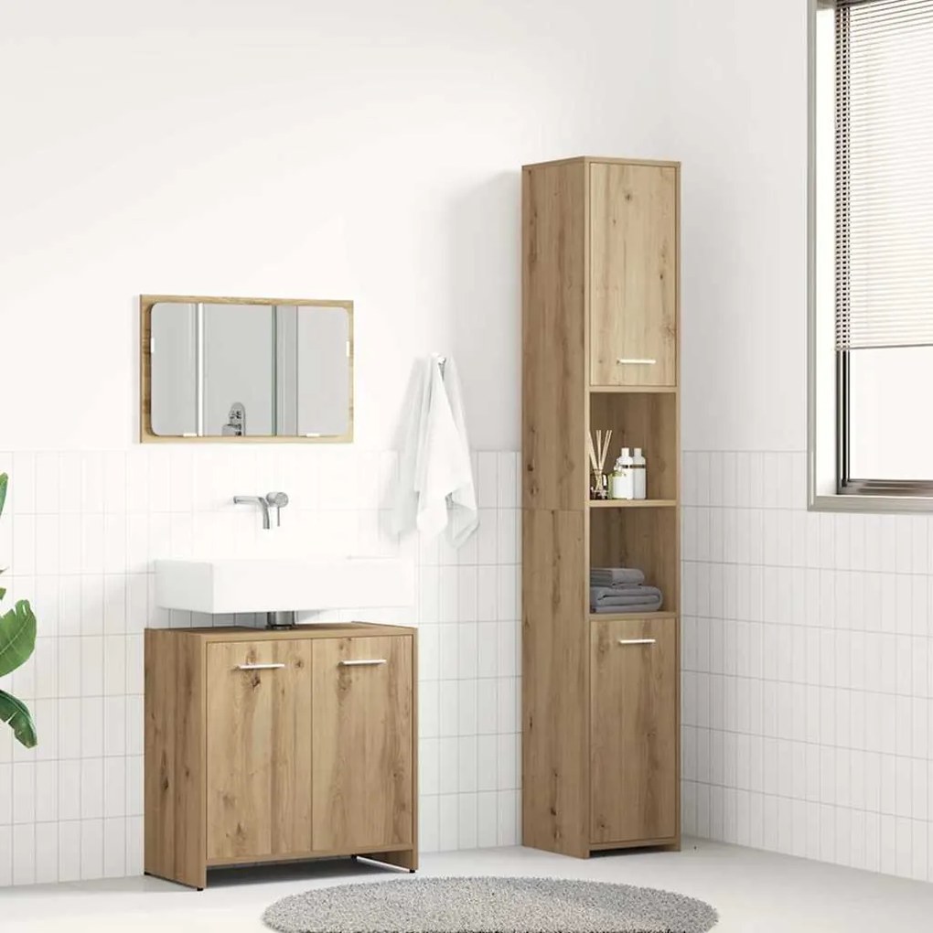 3dílná koupelnová sestava dub artisan kompozitní dřevo 3328562