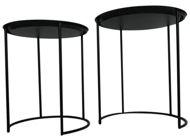 Culty Gold Set dvou černých kovových odkládacích stolků Viggo