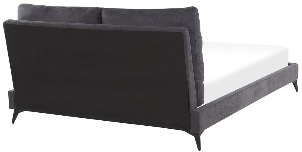 Sametová postel 160 x 200 cm tmavě šedá MELLE Beliani