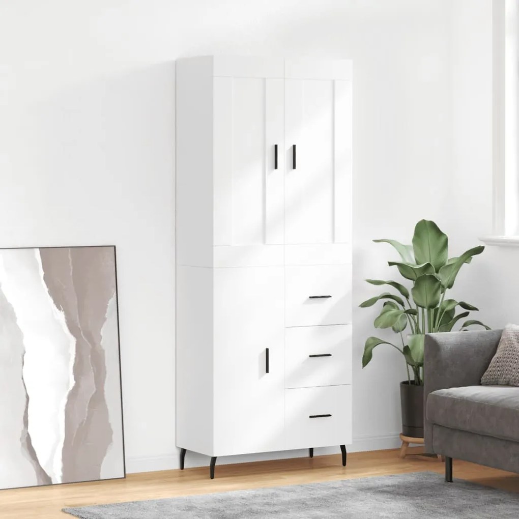 Skříň highboard bílá 69,5 x 34 x 180 cm kompozitní dřevo