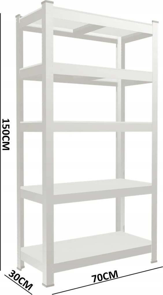 CH 5policový kovový úložný regál Tosca X. 150 x 70 x 30 cm