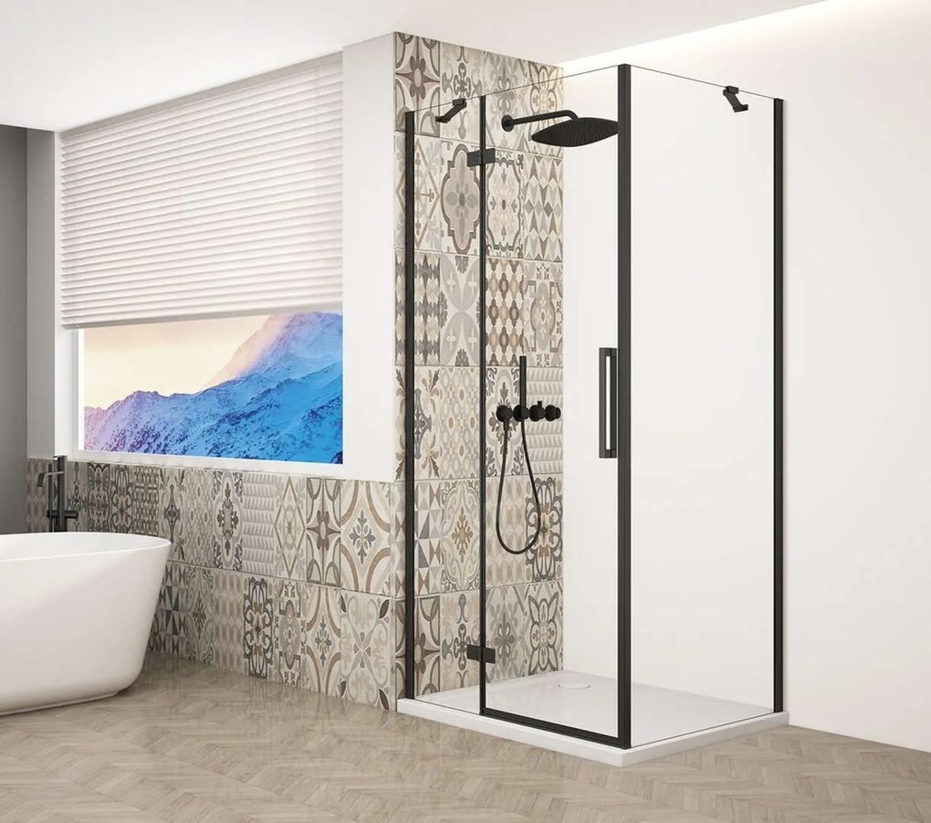 Gelco Trinity - Sprchový kout 100x90 cm, levé, čiré sklo/černá GT5690-10CL-B