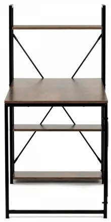 Pracovní stůl s regálem MDF dekor staré dřevo černý kov GD-520 OLW
