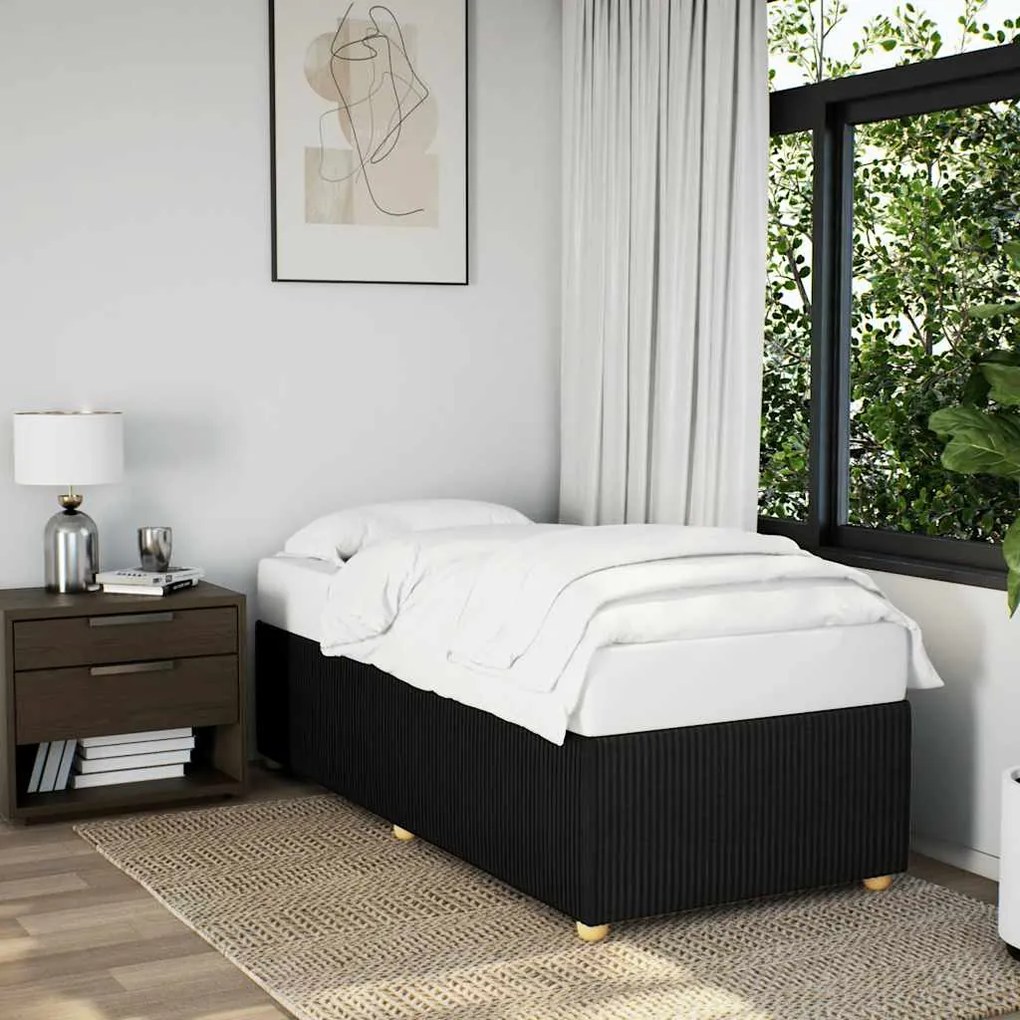 Rám postele bez matrace černý 100 x 200 cm textil 3284916