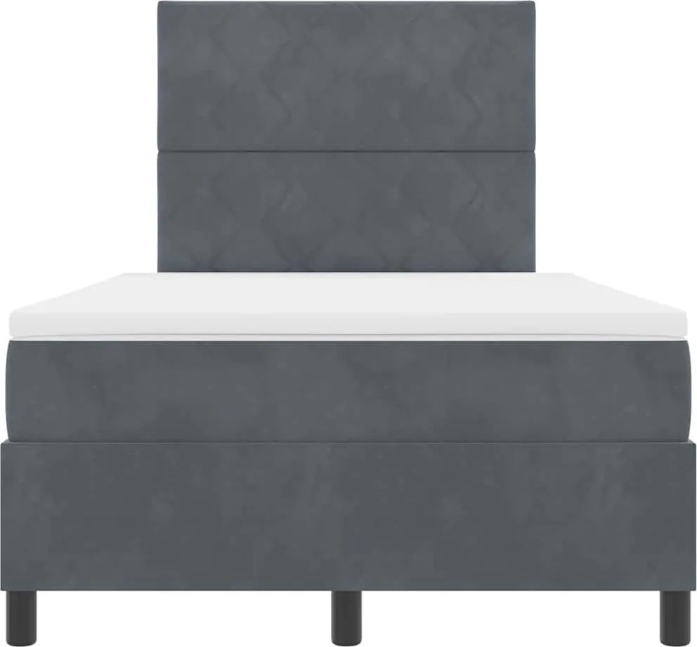 Postel s boxspringem s čelo Tmavě šedá 120 x 190 cm samet 3339885