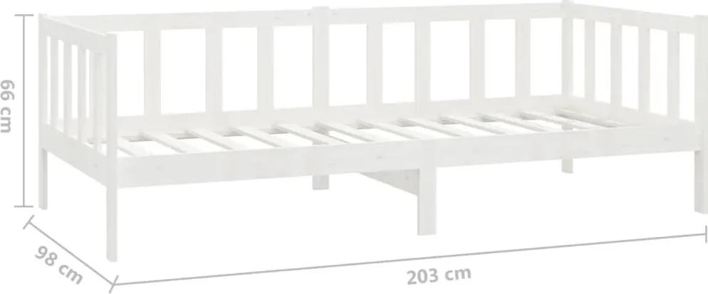 vidaXL Válenda s matrací 90 x 200 cm masivní borové dřevo [3083620] Barva: Bílá