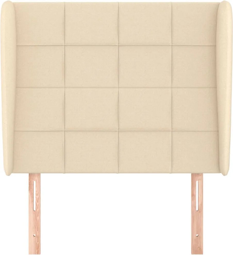 Čelo postele typu ušák krémové 103x23x118/128 cm textil 3117951