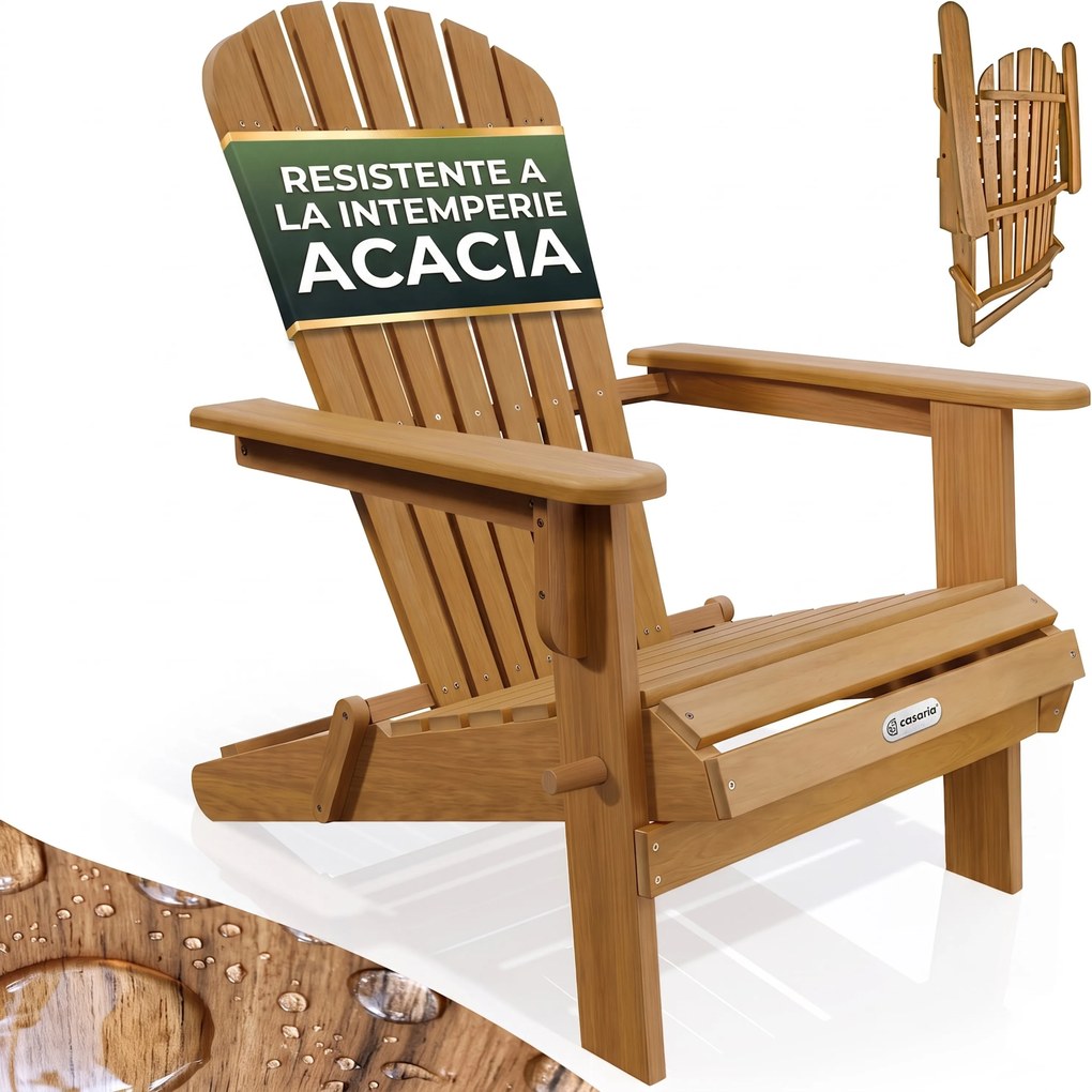 Lehátko Adirondack z akáciového dřeva skládací