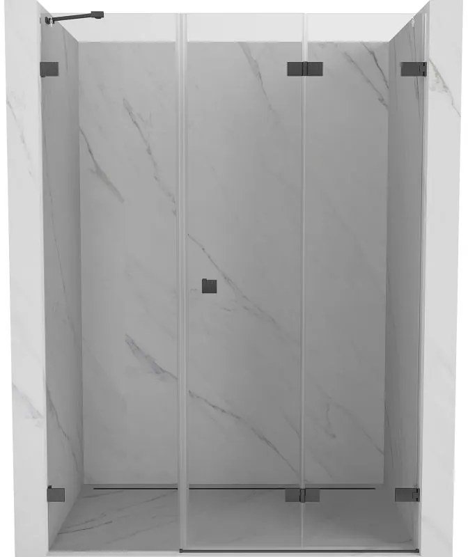 Mexen Lunar-F pravé skládací sprchové dveře 110 cm, transparentní, kartáčovaný gun gray - 836S-110-050-66-00-P
