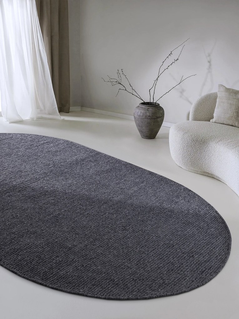 Villeroy & Boch Kusový koberec 106051 Anthracite ovál, 160x230 ovál, šedá, ložnice