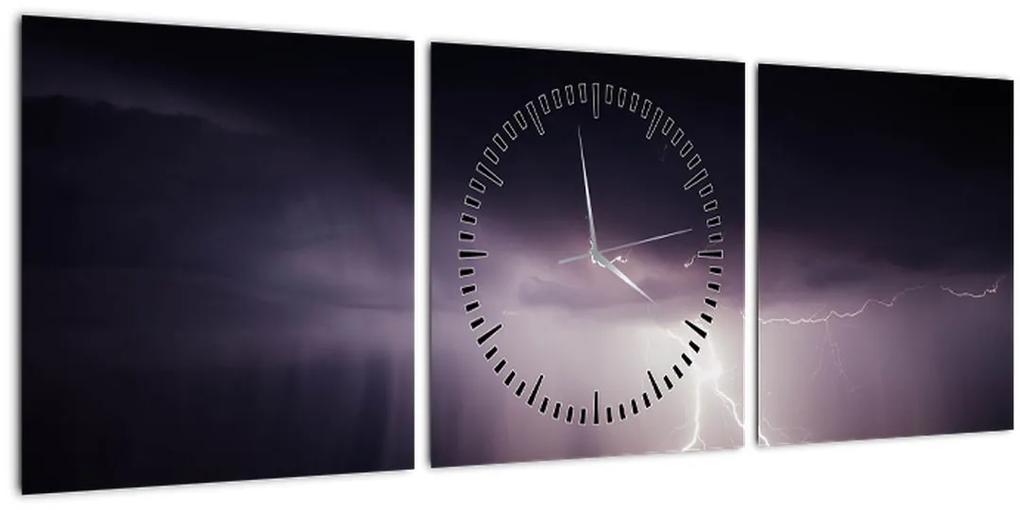 Obraz - Bouřka (s hodinami) (90x30 cm)