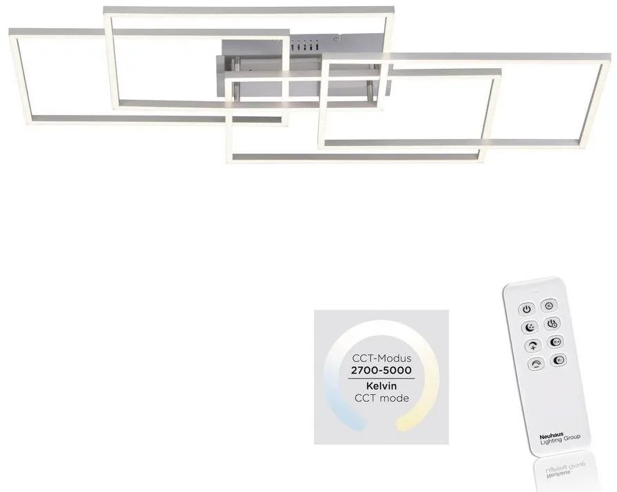 Stropní světlo leuchten direkt 14151-55 - led stmívatelné stropní svítidlo iven 4xled/12w/230v + dálkové ovládání