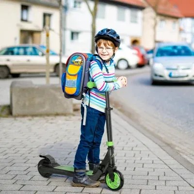 HOMCOM E-koloběžka elektrická koloběžka 120W motor, dojezd 6 km, max. 8 km/h, elektrická koloběžka od 6 let, zelená+bílá