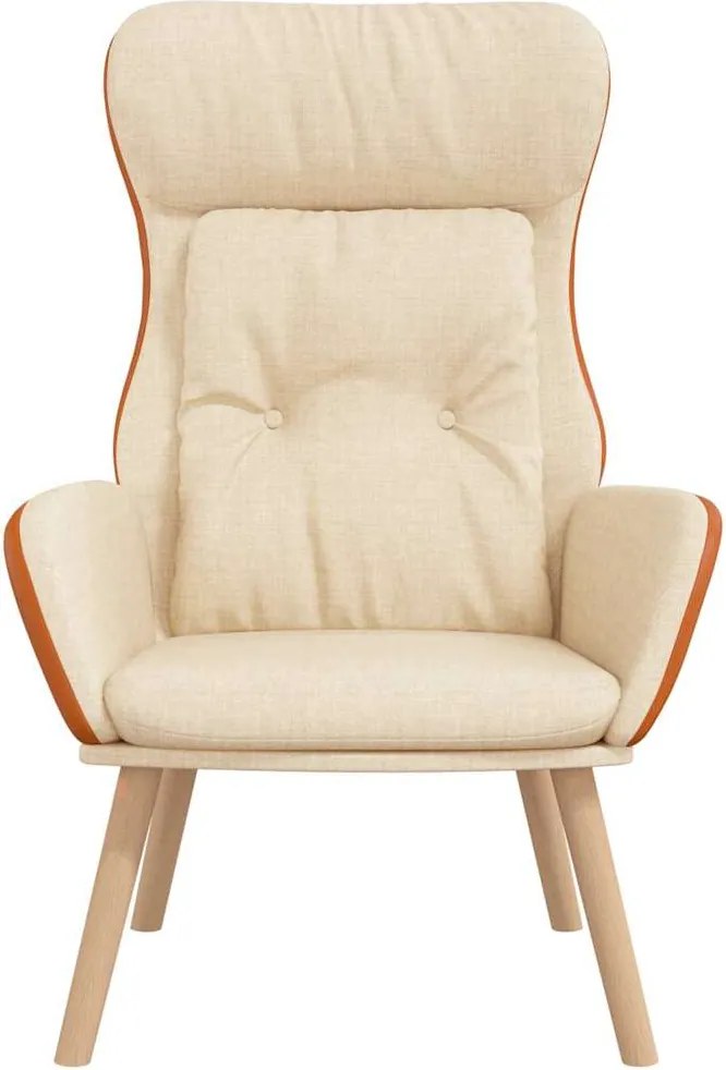 Relaxační křeslo krémové textil a PVC 341303