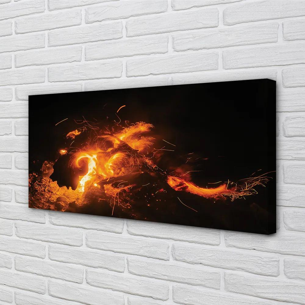 Obrazy na plátně ohnivý drak 125x50 cm