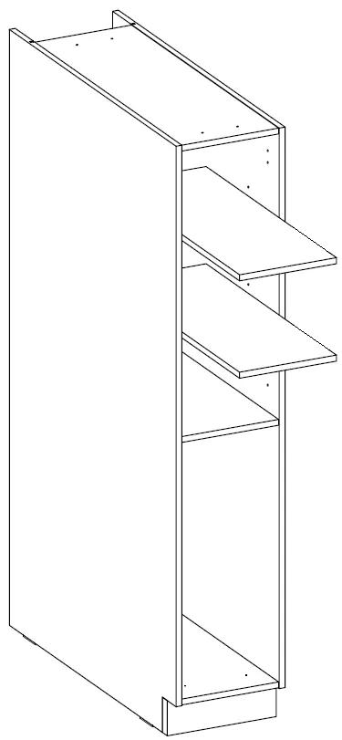 STL 30 cm skříňka vysoká dvoudveřová LARA Barevné provedení: Bílá / Šedý lesk