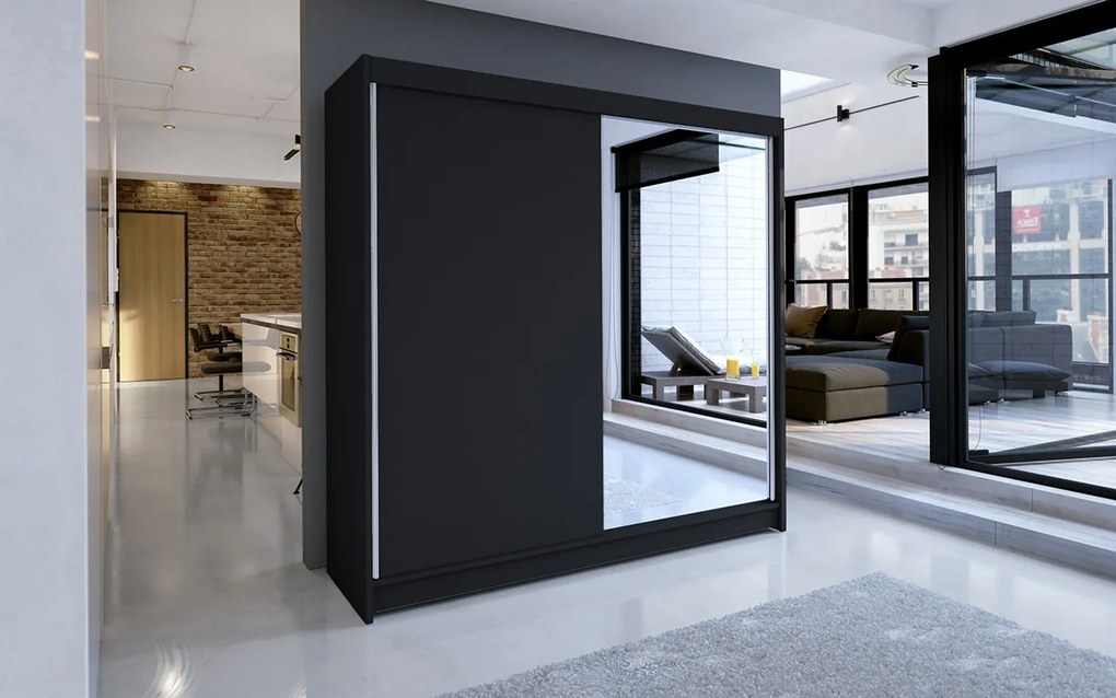ADRK Furniture Posuvná skříň s zrcadlem VIKI 180 ADRK-SW-VIK-B-180