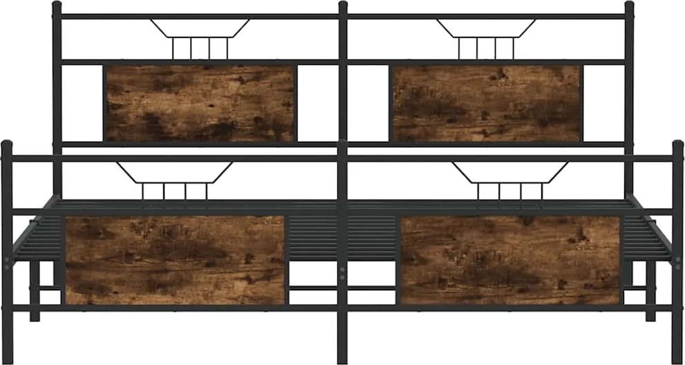 Kovový rám postele bez matrace kouřový dub 160 x 200 cm 3325092