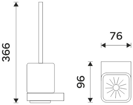 Nimco WC štětka NIKAU černá - NKC 30094KN-90