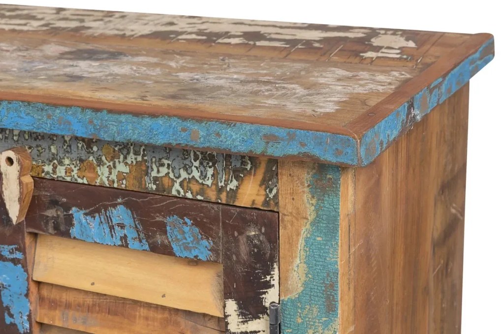 furniture-nabytek.cz - Masivní komoda Westhill z recyklovaného dřeva, lakovaná, vícebarevná – 77×42×108 cm