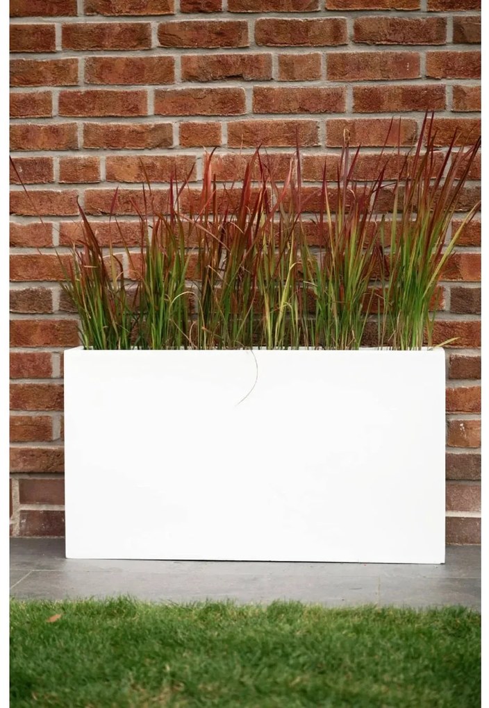 Květináč ELEMENTO SLIM, sklolaminát, šířka 90 cm, bílá