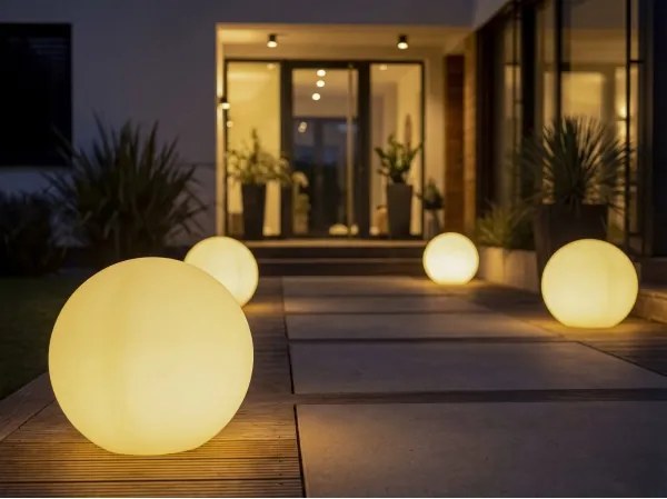 Kanlux 45932 - Venkovní lampa STONO 1xE27/20W/230V pr. 40 cm IP65 bílá