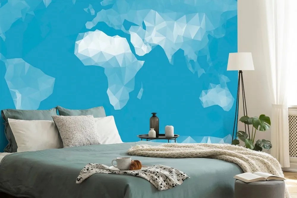 Samolepící tapeta mapa světa v polygonálním stylu - 300x200 cm