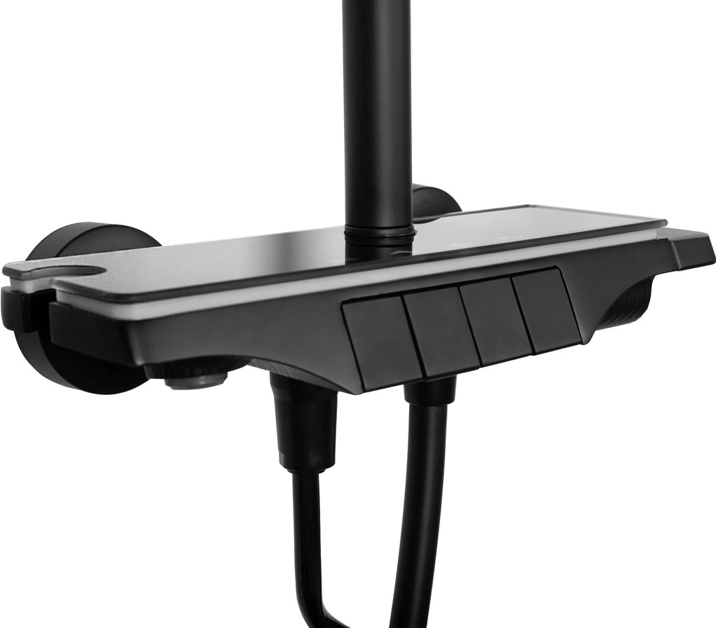 Rea Savio, LED sprchový set s vanovou výlevkou, černá, REA-P8410