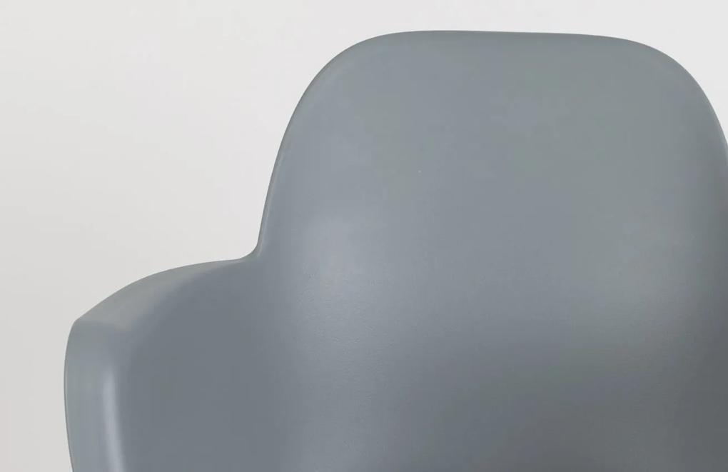 OnaDnes -20% Světle šedá plastová jídelní židle ZUIVER ALBERT KUIP s područkami