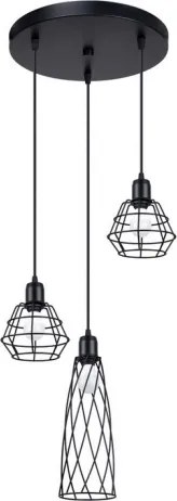Závěsné svítidlo SOLLUX SUBA 3P černé E27 3x15W bez žárovky SL.1166