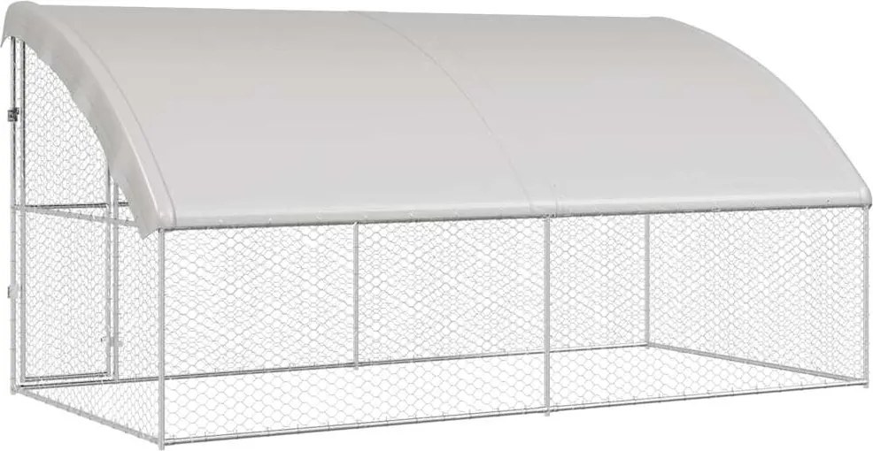 Psí kennel 2 ks Stříbrná 4 x 2 x 2 m Pozinkovaná ocel 3368328