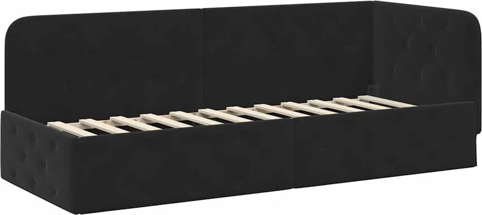 Rohový rám postele Černý 80 x 200 cm samet 3394067