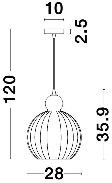Nova Luce Závěsné svítidlo ODELL, 28cm, E27 1x12W