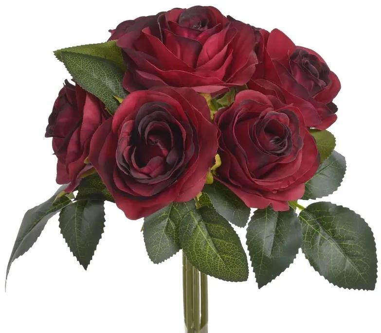 kytice růží (7 ks) - bordó