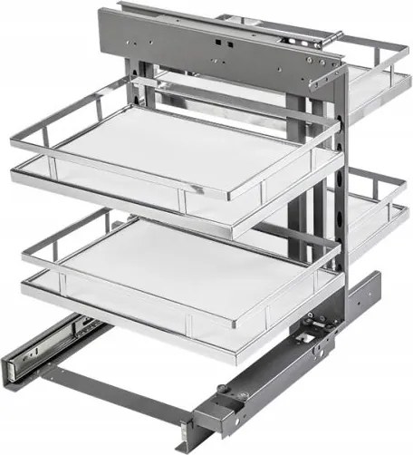 Nákladní Koš Magic Corner Movix Do Skříňky 1000/500 Levý/pravý Bílý Chrom