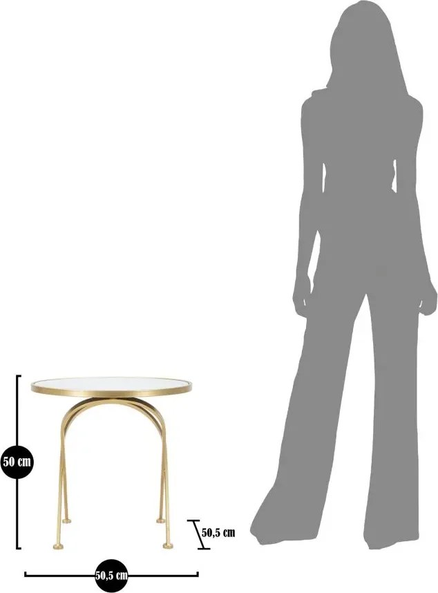 Odkládací stolek Glam 50 cm zlatý/mramor