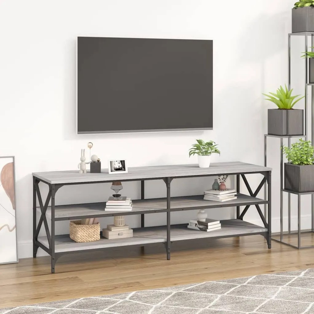 Tv Skříňka Šedá Sonoma 140 X 40 X 50 Cm Kompozitní Dřevo