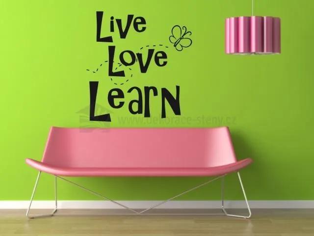 Samolepky na stěnu - Live, Love, Learn