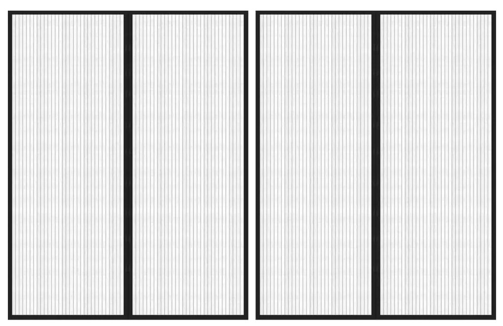 Závěsy do dveří proti hmyzu 2 ks s magnety černé 230 x 160 cm 314690