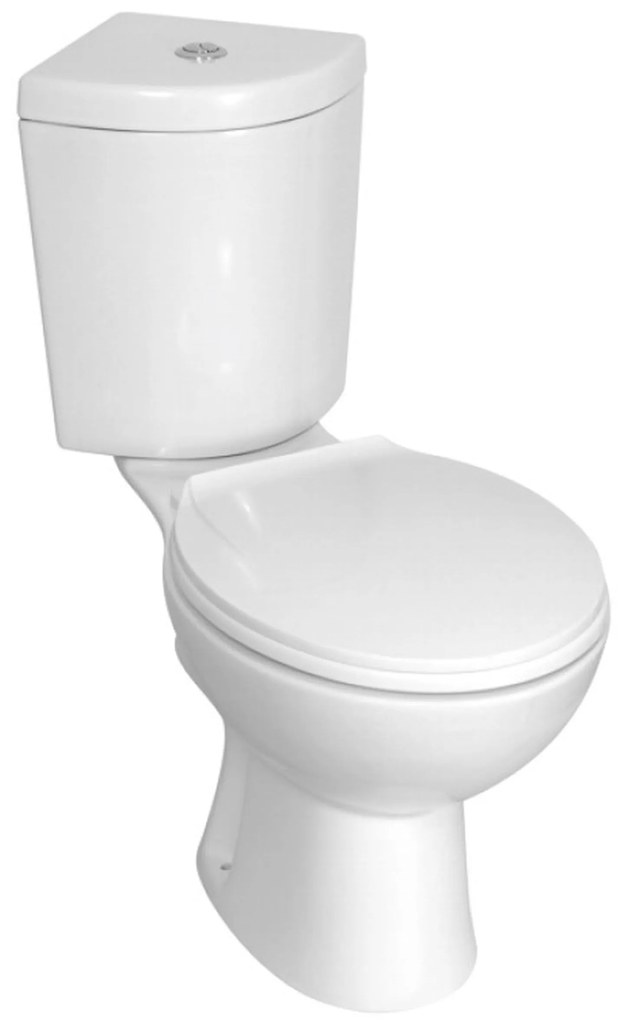 Novoterm Rohové WC kombi NV-Corner KR 61 ZO se zadním odpadem a SoftClose sedátkem
