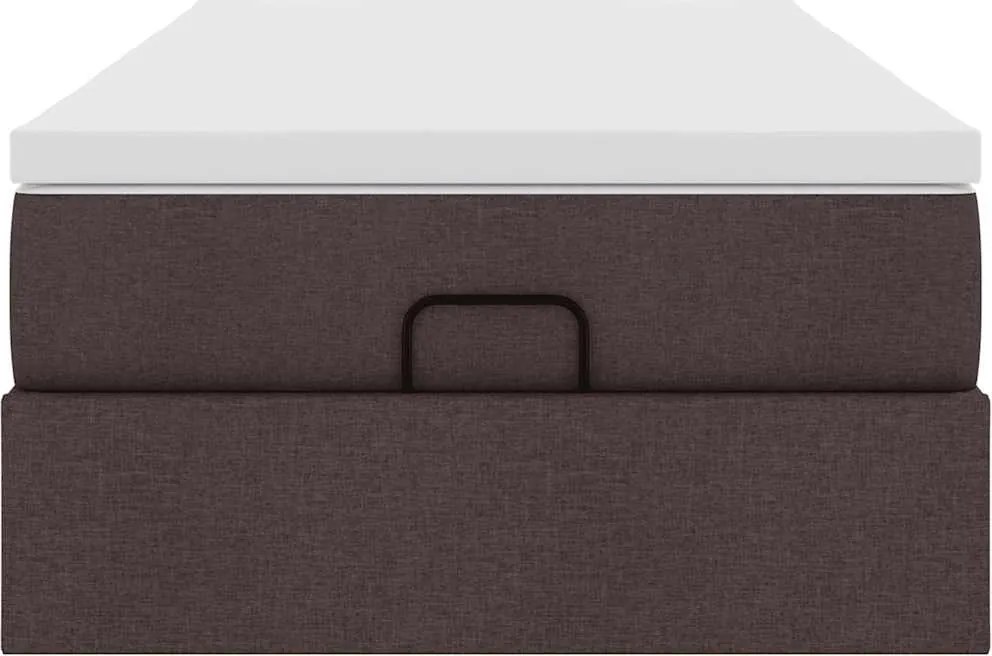 Osmanský rám postele s matrací tmavě šedá 90x200cm textil 3311081