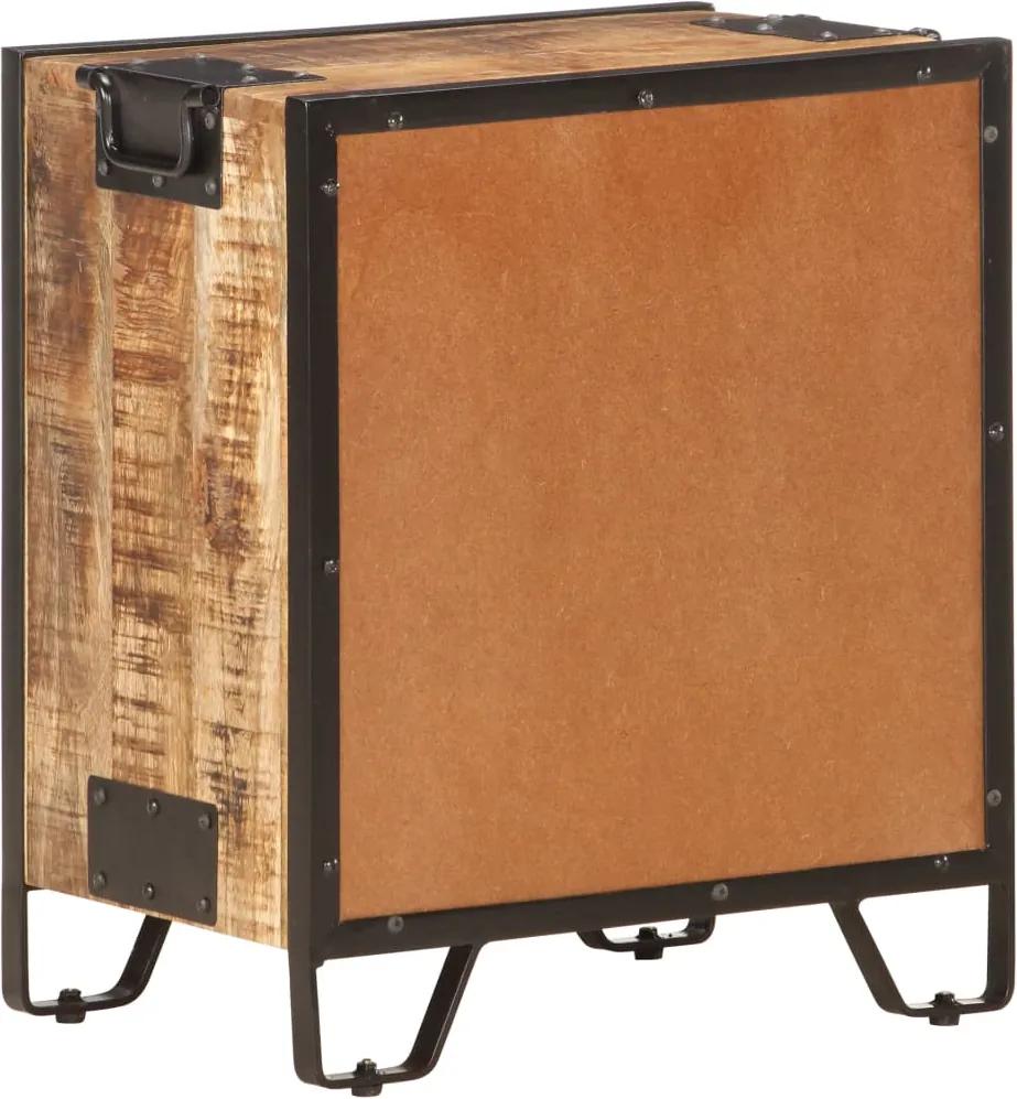 Noční stolek Karhean - masivní hrubé mangovníkové dřevo | 43x30x51 cm