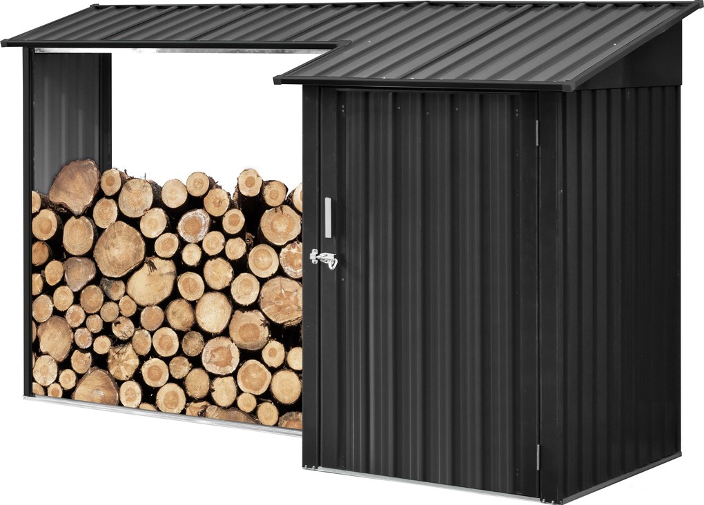 Zahradní dřevník BestBerg DD-3A / 2,8 m² / 270 x 105 x 158 cm / šedá
