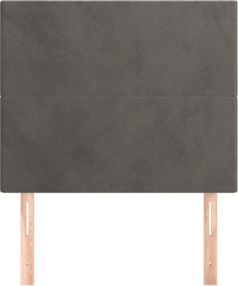 Čelo postele tmavě šedé 100x5x118/128 cm sametové 3116095